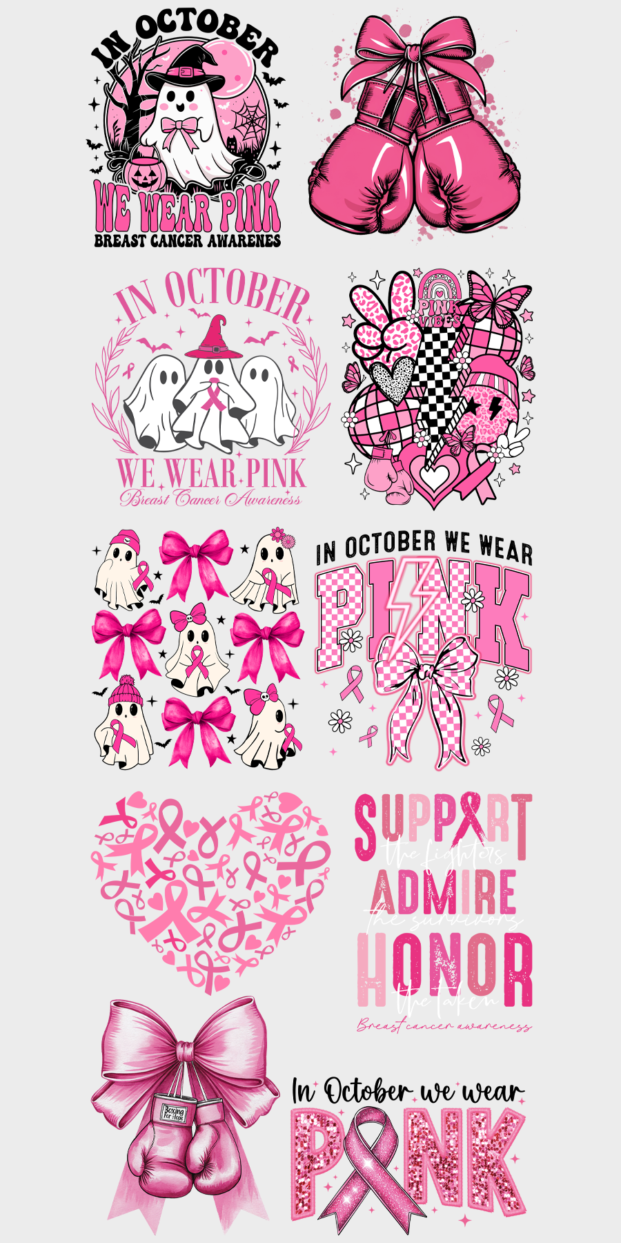22"x60" Pre-Made Breast Cancer Awareness Gang Sheet – Elevn51